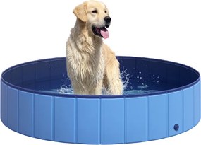 Bazén pro psy PawHut velký bazén pro psy brouzdaliště z PVC modré Ø140xH30 cm ideální na léto | Aosom.de