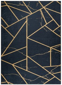 Dywany Łuszczów, Kusový koberec ANDRE Marble 1222, 80x150, černá, chodba / předsíň