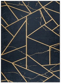 Dywany Łuszczów, Kusový koberec ANDRE Marble 1222, 80x150, černá, chodba / předsíň