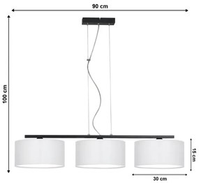 Lustr na lanku ASTRA 3xE27/60W/230V bílá