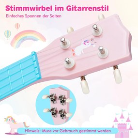 Costway 21 Palcové ukulele pro děti Mini hračkové ukulele s 4 nylonovými