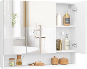Koupelnová zrcadlová skříňka Vasagle Masli 90 cm bílá