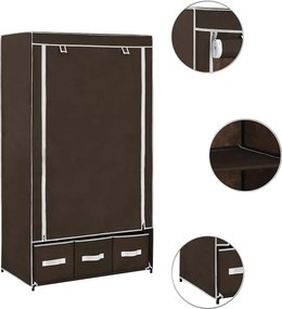 Šatní skříň hnědá 87 x 49 x 159 cm textil 282458