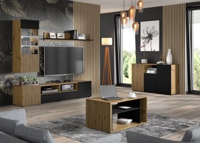 BIM Závěsná skříňka AURIS 1D dub artisan / černá mat