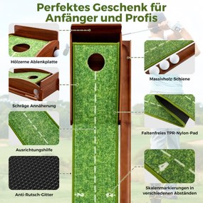 Costway Golfová podložka na patování s 1 jamkou a 3 golfovými míčky a umělým