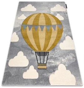 Dětský kusový koberec PETIT Létající balon mráčky šedý Rozměr: 120x170 cm