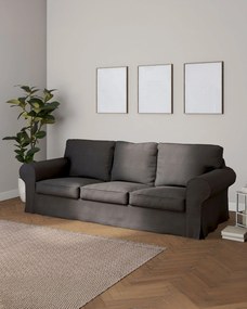 Potah na pohovku IKEA Ektorp 3-místná, nerozkládací barva šedá látka pletený vzor