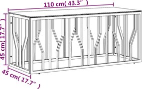 vidaXL Konferenční stolek stříbrný 110x45x45 cm nerezová ocel a sklo [350049] Barva: Zlatá a černá