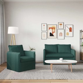 Set pohovek 2 ks Tmavě zelená Textil 3407526