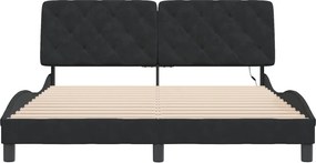 Rám postele s LED bez matrace černý 160 x 200 cm samet 3213863