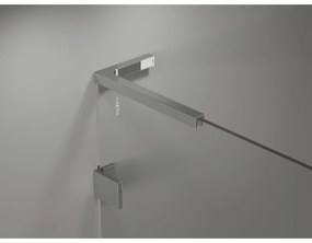Mexen Lunar, L pětiúhelníkový sprchový kout naklápěcí doleva 100 x 100 cm, 8mm čiré sklo, chromový profil, 831L-100L-100P-01-00-L
