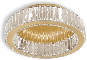 Toolight Toolight, LED křišťálové stropní svítidlo 40cm, 24W, 4000K, 1120lm, APP1720-C, zlatá matná, OSW-09301