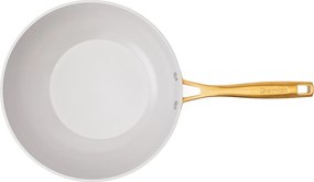 Elmich Nepřilnavá keramická pánev wok Zen 28 cm - hnědo zlatá