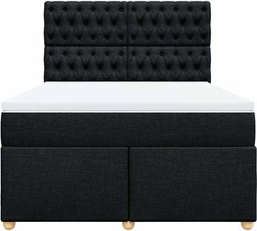 Box spring postel s matrací černá 160x200 cm textil 3293640