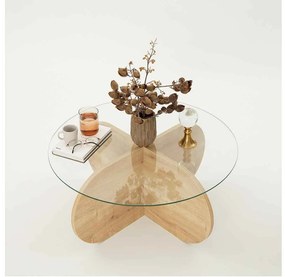 Designový konferenční stolek Jameela 75 cm vzor safírový dub