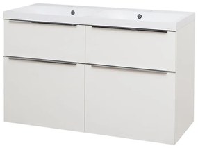 Mereo Mailo, koupelnová skříňka s umyvadlem z litého mramoru 121 cm, bílá - CN513M
