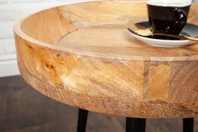 Přírodní mangový odkládací stolek Punaro, 35 cm