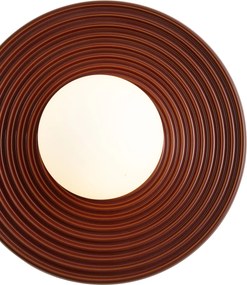 Retro stropní svítidlo hnědé s opálovým sklem - Lila