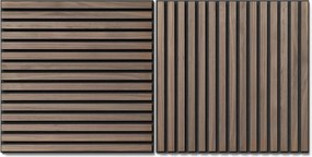 Denpanels Akustický panel WOOD Ořech černá MDF černá plsť 60 x 60 x 2 cm, 2 ks