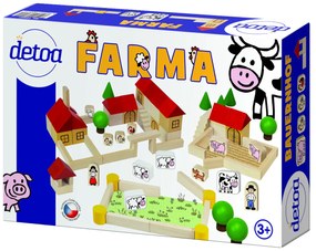 Detoa Dřevěná stavebnice Farma 100 dílů