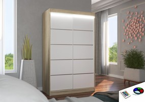 ADRK Furniture Posuvná skříň s LED osvětlením BENISSO 120 ADRK-SW-BEN-SW-120+L