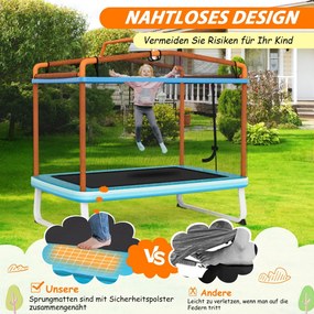 Costway Obdélníková trampolína 3-in-1 pro děti trampolína pro – pomerančový