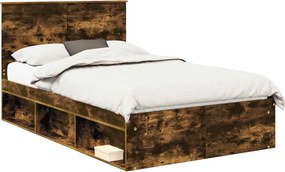 Rám postele Kouřový dub 135 x 190 cm Kompozitní dřevo 3409367