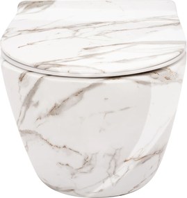 Rea Carlos Slim Lava Shiny, závěsná WC mísa Rimless 49,5x37x35,5 cm, imitace kamene, REA-C0536