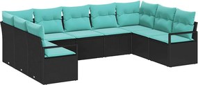 Set pohovek 9 ks Černá polyratan 3346546