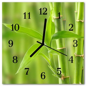 Skleněné hodiny čtvercové Bambusová rostlina