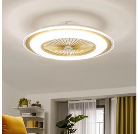 Brilagi - LED Stmívatelné svítidlo s ventilátorem RONDA LED/48W/230V zlatá + DO BG78509