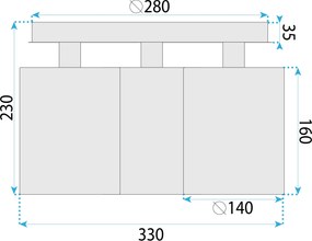 Toolight Rea, LAMP APP1819-3CPR BLACK, OSW-00620
