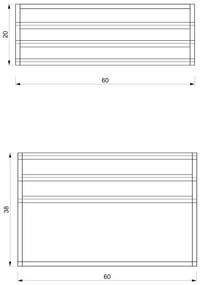 Nástěnný věšák na ručníky 37x60 cm černá