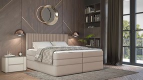 Boxspringová postel 180x200 LUMIRA 2 - béžová + topper ZDARMA