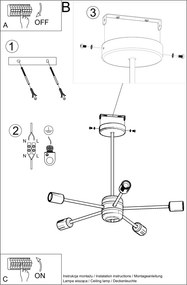 Sollux Lighting Lustr LANGO 5 černý