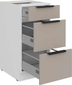 ARIA lb | dolní skříňka 40 D 3S zásuvková | 40 cm | PREMIUM BOX | bílá/béžová