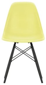 Eames Plastic Chair DSW černě lakovaný javor žlutá bílé na tvrdou podlahu Vitra