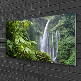 Obraz na skle Vodopád Příroda 100x50 cm