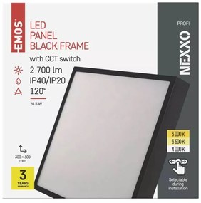 Emos lighting LED přisazený panel NEXXO 30cm, 28,5W, CCT, čtvercový Barva: Bílá