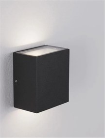 NV 9492650 Venkovní nástěnné svítidlo PARRIS antracitový hliník a čiré sklo LED 10.4W 3000K 220-240V 266st. IP65 světlo nahoru a dolů - NOVA LUCE