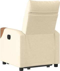 Elektrické zvedací polohovací křeslo krémové textil 3324026