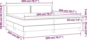Box spring postel s matrací tmavě šedá 200x200 cm textil 3140562