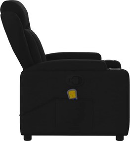 Masážní křeslo s polohovacím mechanismem, černé, látkové 3206002