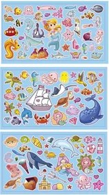 RAPPA Kreativní sada okenní samolepky moře / 2 scenérie / 100+ ks / 29