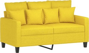 4dílná sedací souprava s polštáři světle žlutá textil 3201645