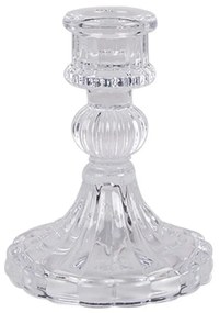 Skleněný transparentní svícen - Ø 8*11 cm
