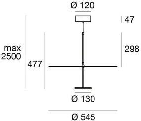 Linea Light CA087DGBWDI Stilo_P, závěsné svítidlo pro nepřímé osvětlení, 21W LED 3000K, bílá/tyrkysová, prům. 54,5cm