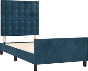 Rám postele bez matrace tmavě modrý 100x200 cm samet 3125987