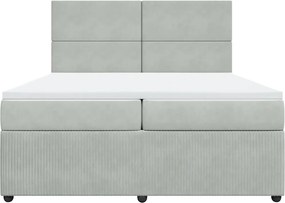 Box spring postel s matrací světle šedá 200x200 cm samet 3294724