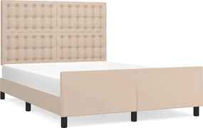 Rám postele s čelem cappuccino 140x200 cm umělá kůže 3125578